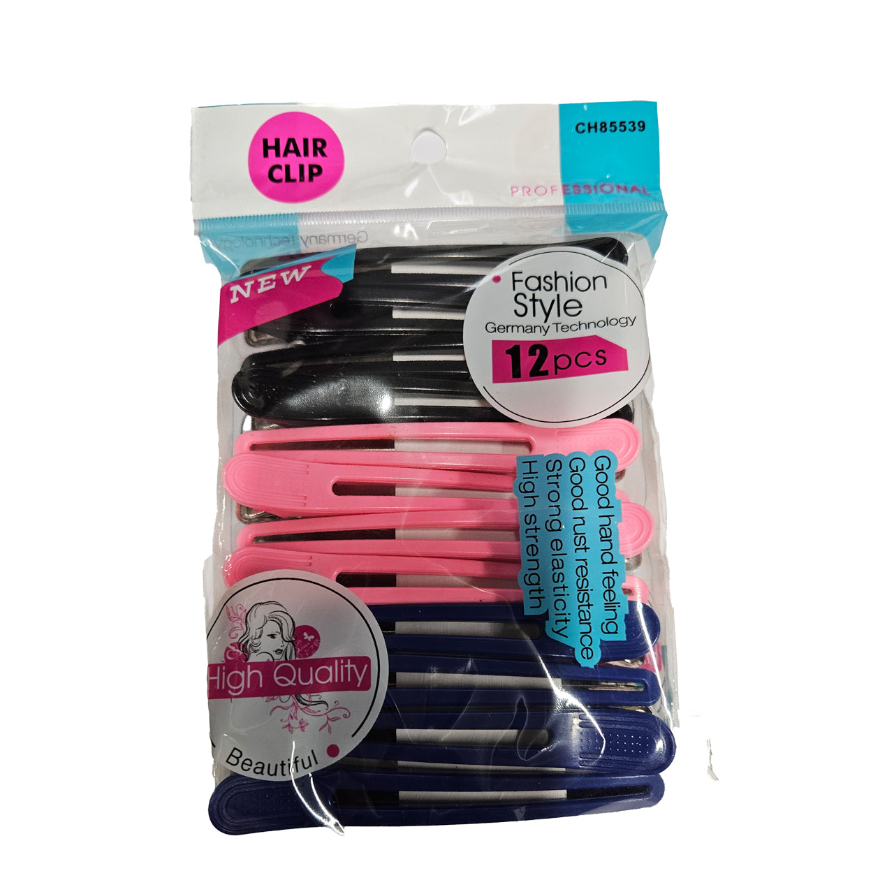 Coloured Sectioning Clips Aluminium 12Pc - LF Hair and Beauty Supplies